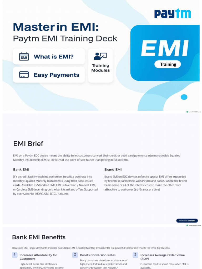 Master in EMI Paytm EMI Training Deck Process | PDF