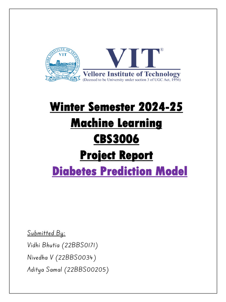 Diabetes Prediction ML Project | PDF | Machine Learning | Diabetes