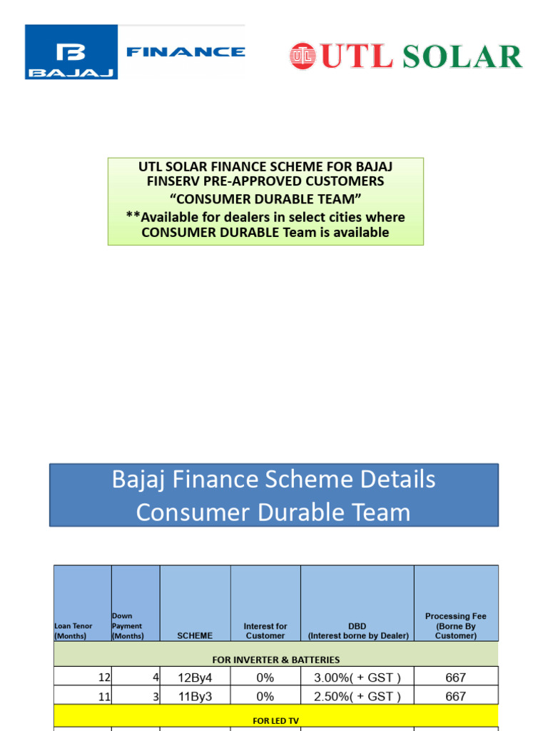 Bajaj Solar Finance Scheme Overview | PDF | Financial Services