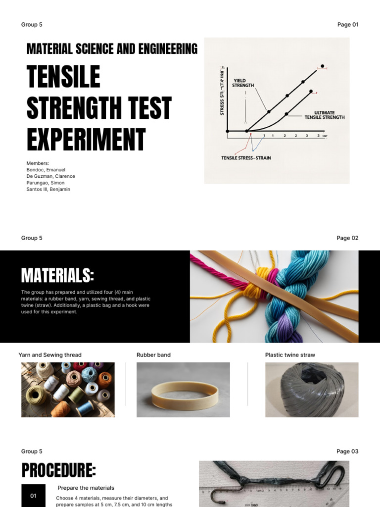 Tensile Strength Test Results | PDF | Yarn