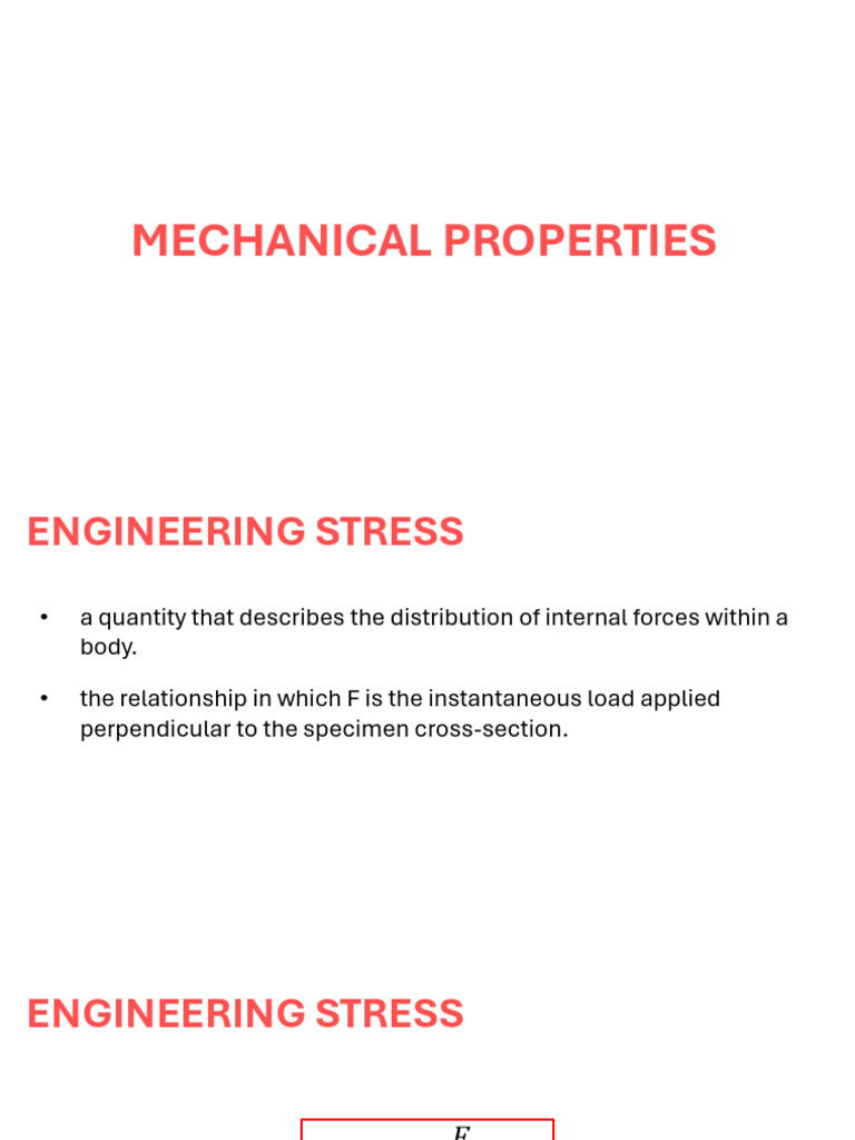 LESSON 2 Mechanical Properties | PDF | Deformation (Engineering) | Stress (Mechanics)