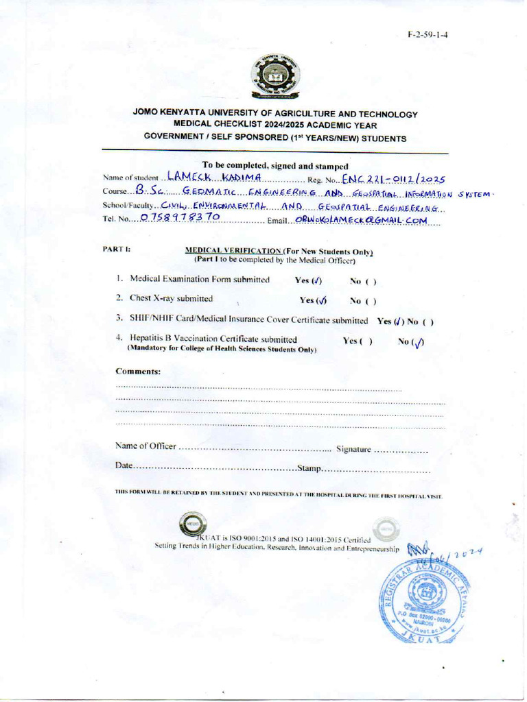 Medical Checklist16 | PDF