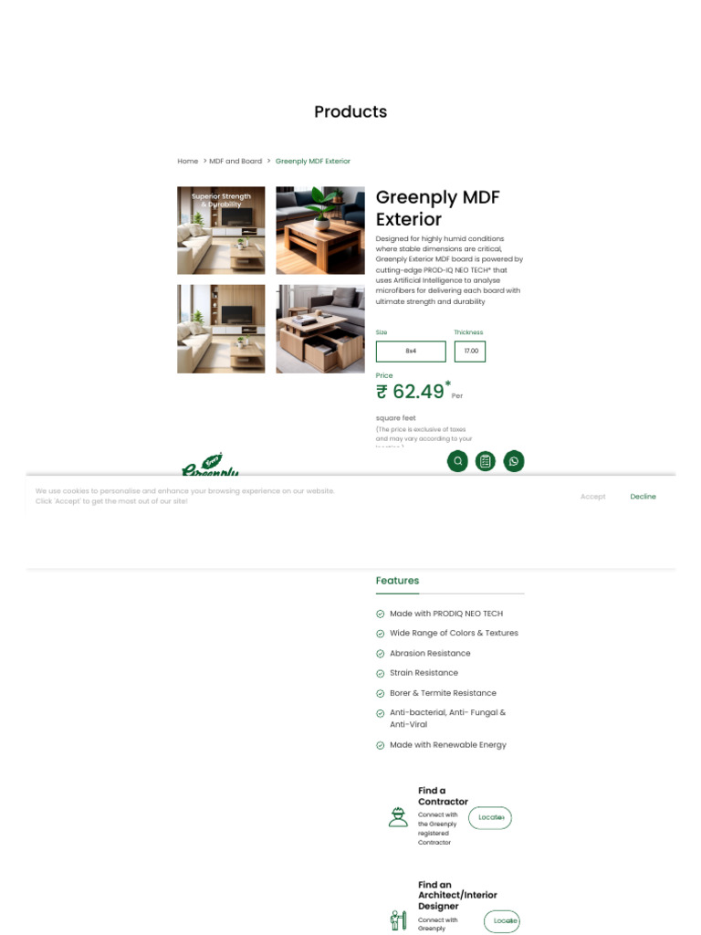 Buy Greenply MDF Exterior at Best Price in India | PDF | Plywood