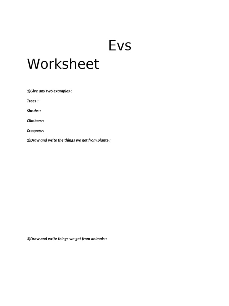 Plant and Animal Life Worksheet | PDF
