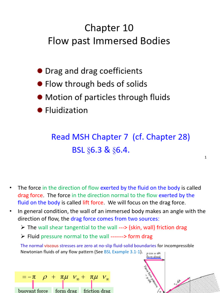 Chapter 10. Flow Past Immersed Bodies | PDF | Drag (Physics) | Fluid ...