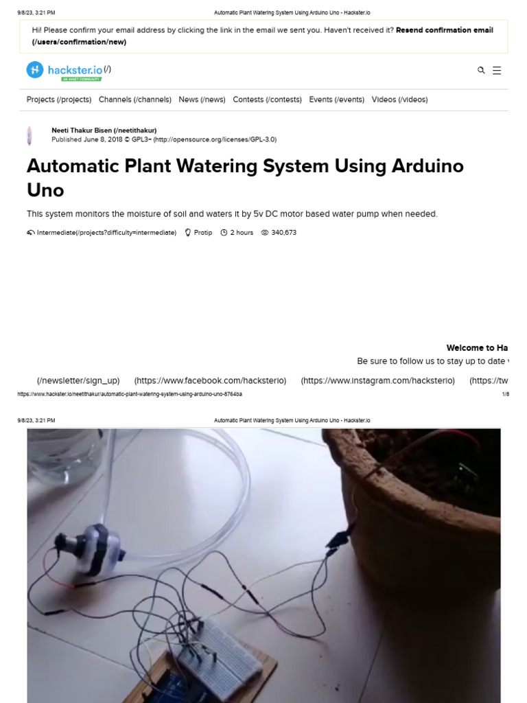 Automatic Plant Watering System Using Arduino Uno - Hackster - Io | PDF ...