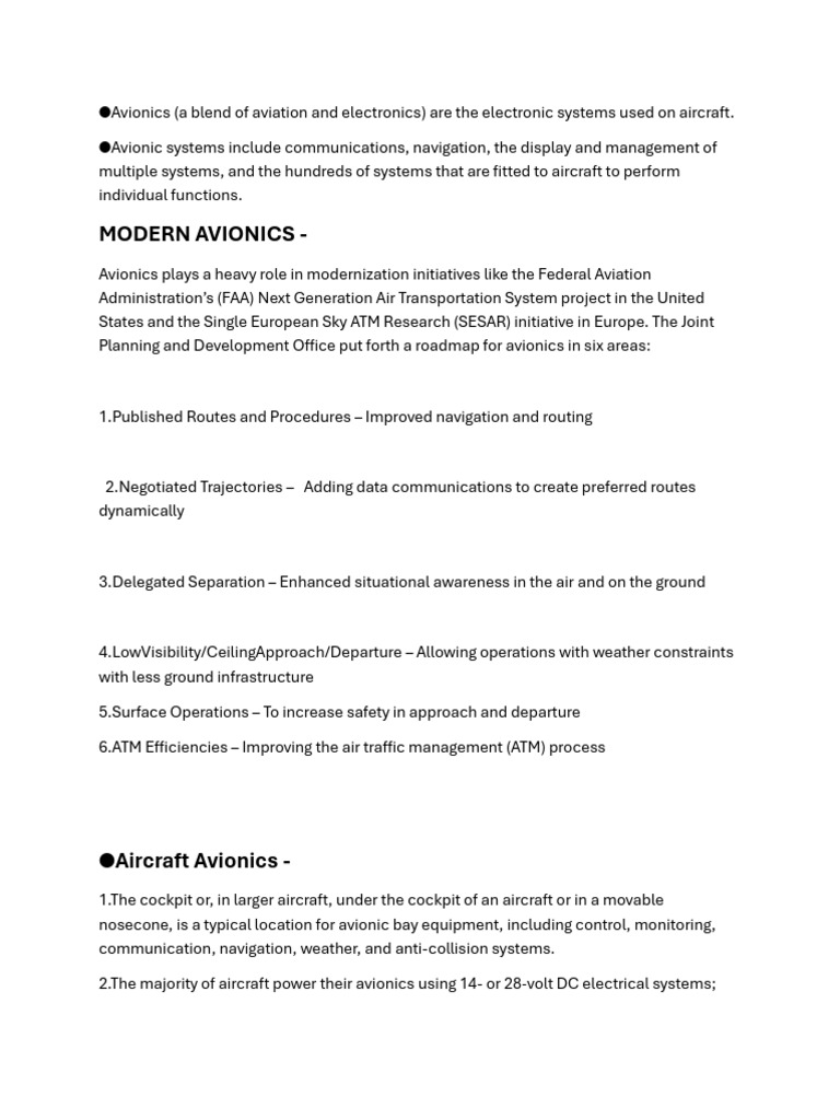 Avionics (Og Word | PDF | Avionics | Aviation