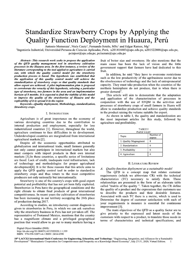 Article 2 QFD | PDF