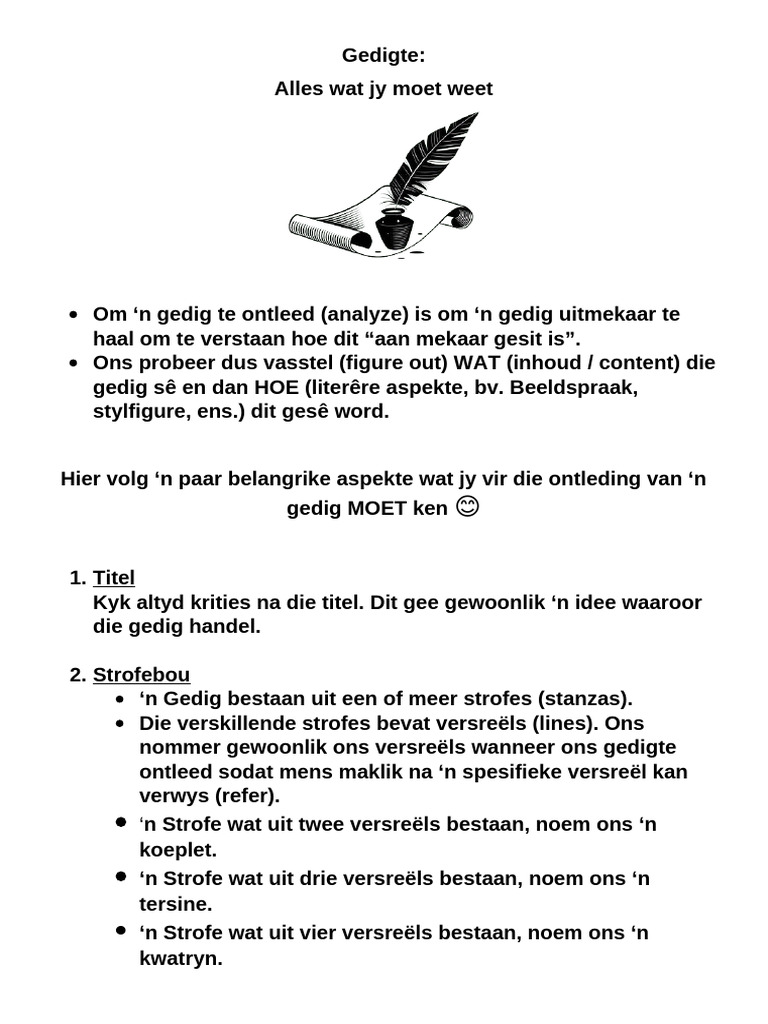 Gedigte Kenmerke | PDF