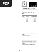 Grade 8 Admission Test Questions | PDF | Atmosphere
