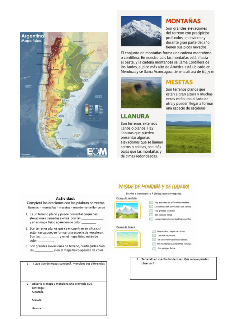 Tipos de Mapas y Relieves Geográficos | PDF