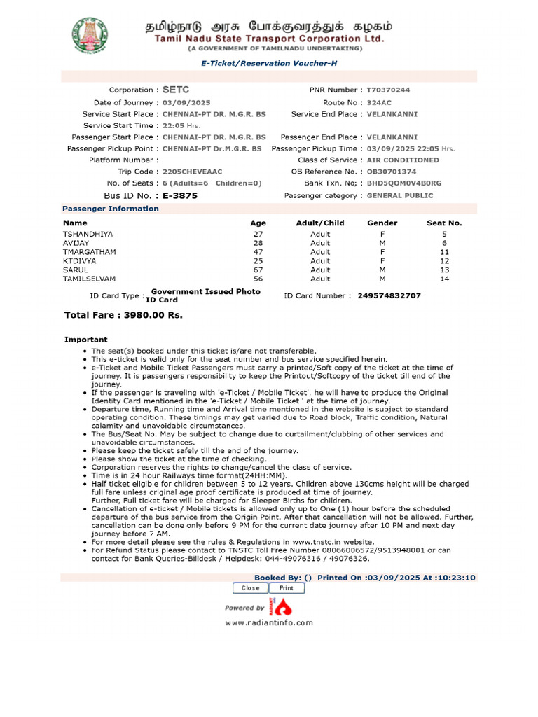 E Ticket - T70370244 - 03 09 2025 | PDF
