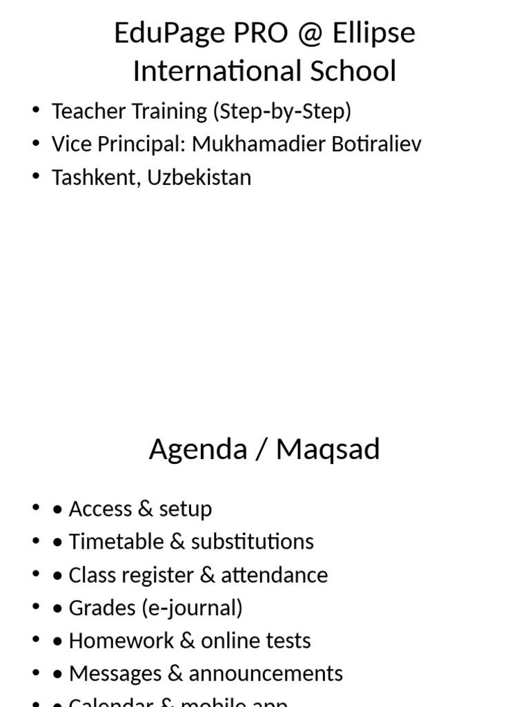 EduPage PRO Training Overview | PDF | Mobile App | Ios