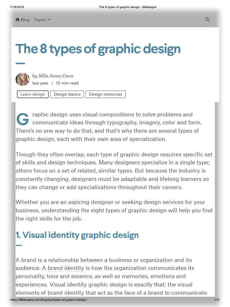 8 Types of Graphic Design Explained | PDF | Graphic Design | Brand