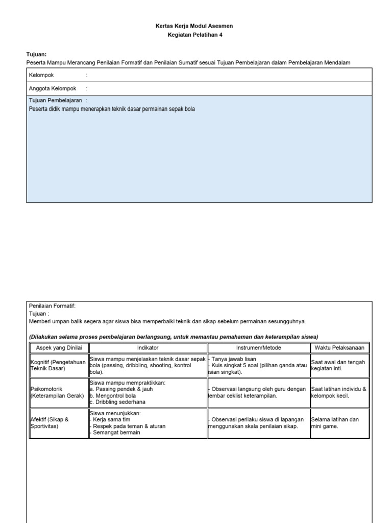 LK Modul 4 KP4 Asesmen PM | PDF
