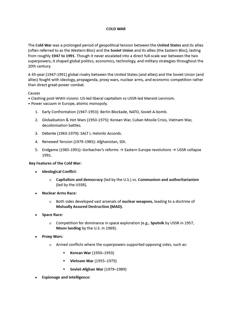 Cold War World History | PDF | Cold War | Soviet Union