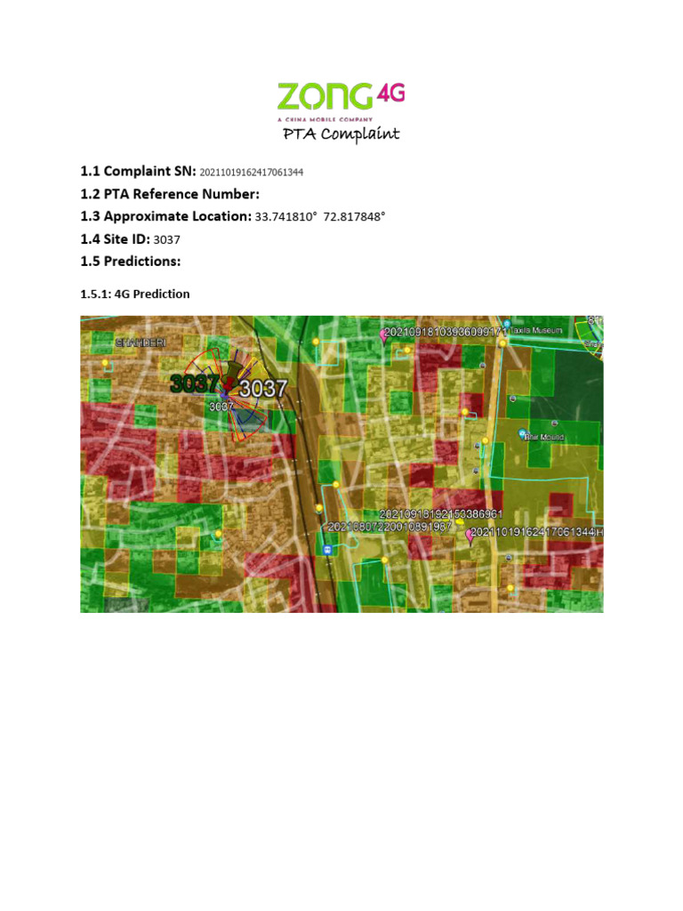 PTA Complaint and Signal Predictions | PDF