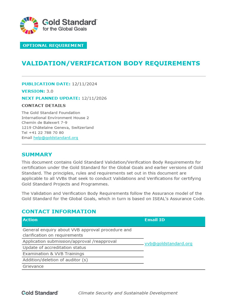 109 V3.0 PAR Validation Verification Body Requirements | PDF ...