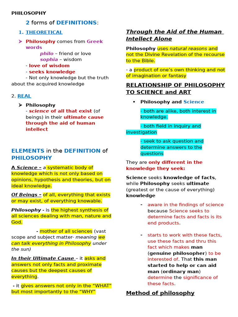 Understanding Philosophy: Definitions and Types | PDF | Knowledge | Science