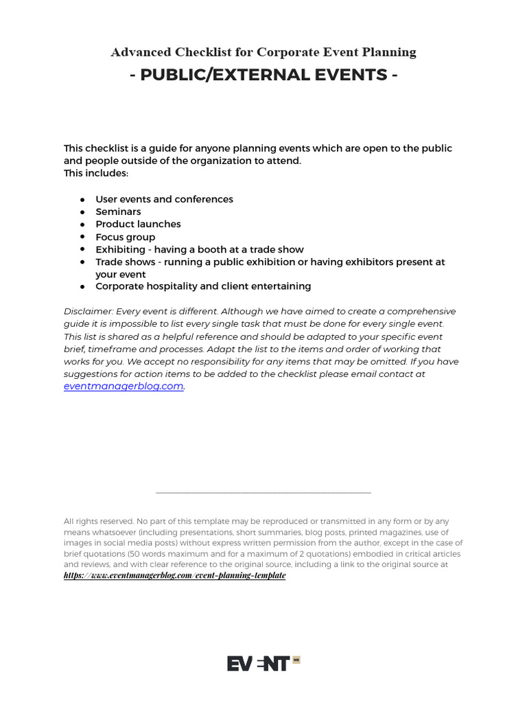 Corporate Event Planning Checklist | PDF | Social Media | Popular ...