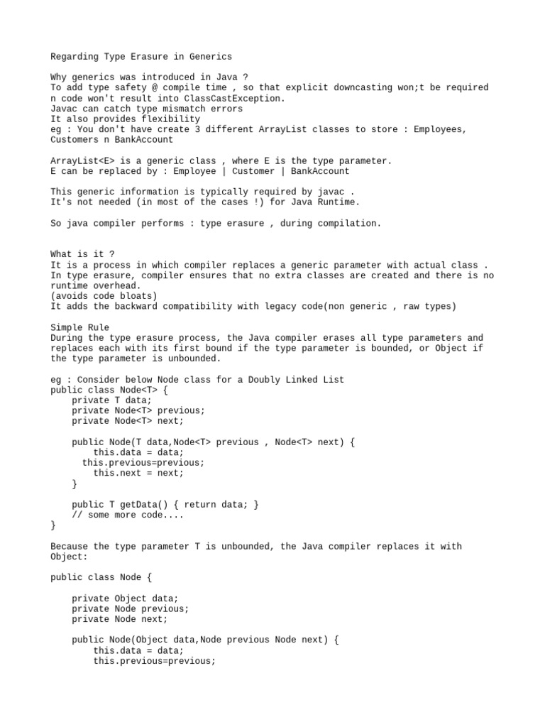 Regarding Type Erasure in Generics | PDF | Computer Science | Programming Paradigms