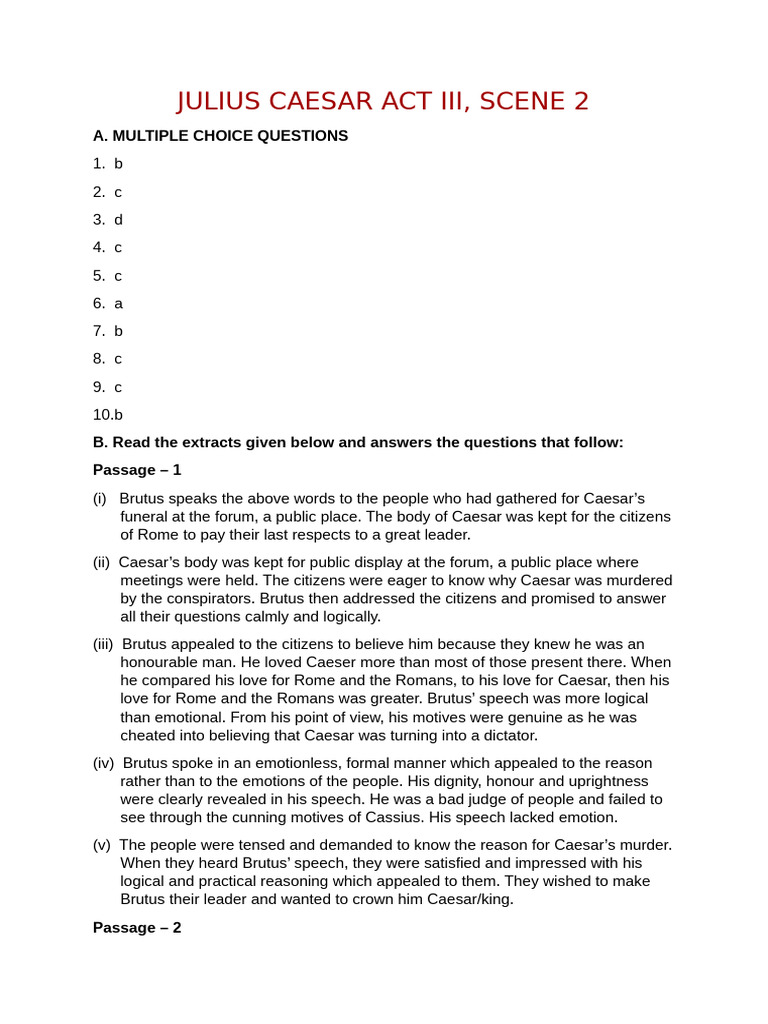 Antony's Persuasion in Caesar's Funeral | PDF | Julius Caesar | Mark Antony