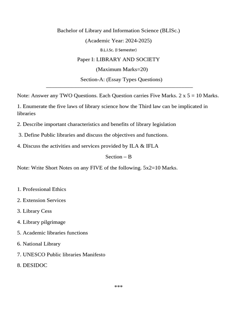 BLISC Assignment 2024 25 | PDF
