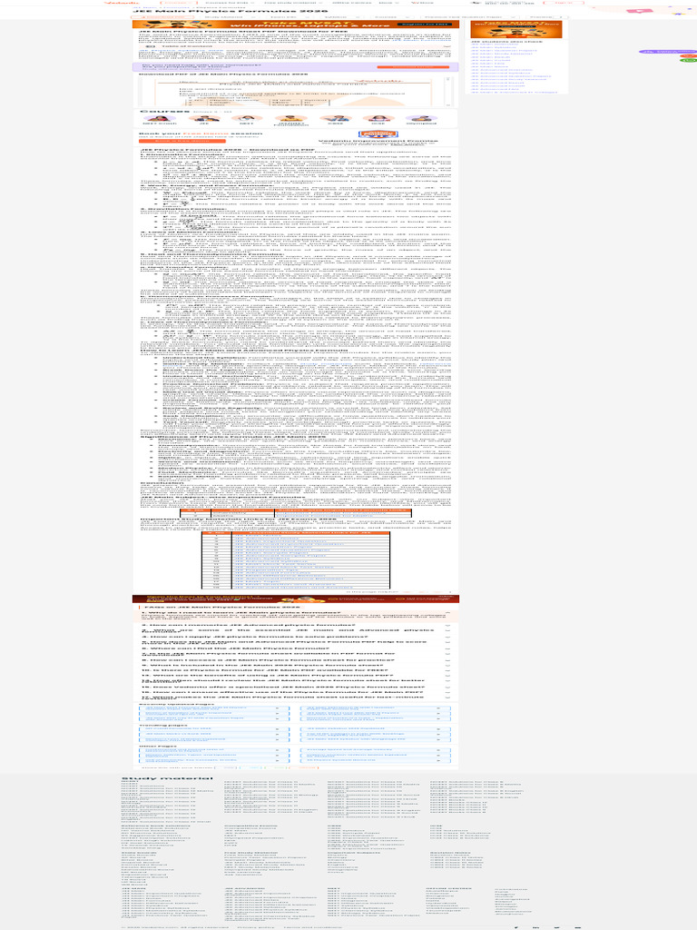 JEE Main Physics Formulas 2026 PDF | PDF | Heat | Force