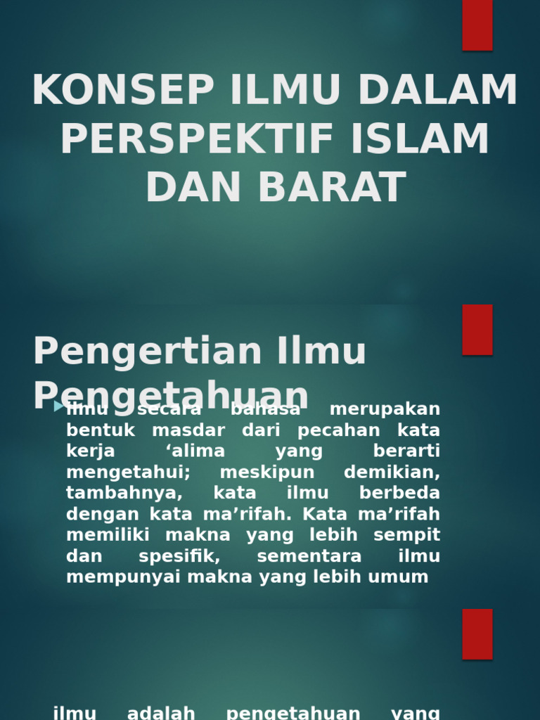 Konsep Ilmu Dalam Perspektif Islam Dan Barat | PDF
