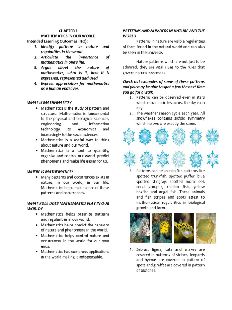 Module 1 Mathematics in The Modern World 1st Year 1st Semester | PDF | Pattern | Symmetry