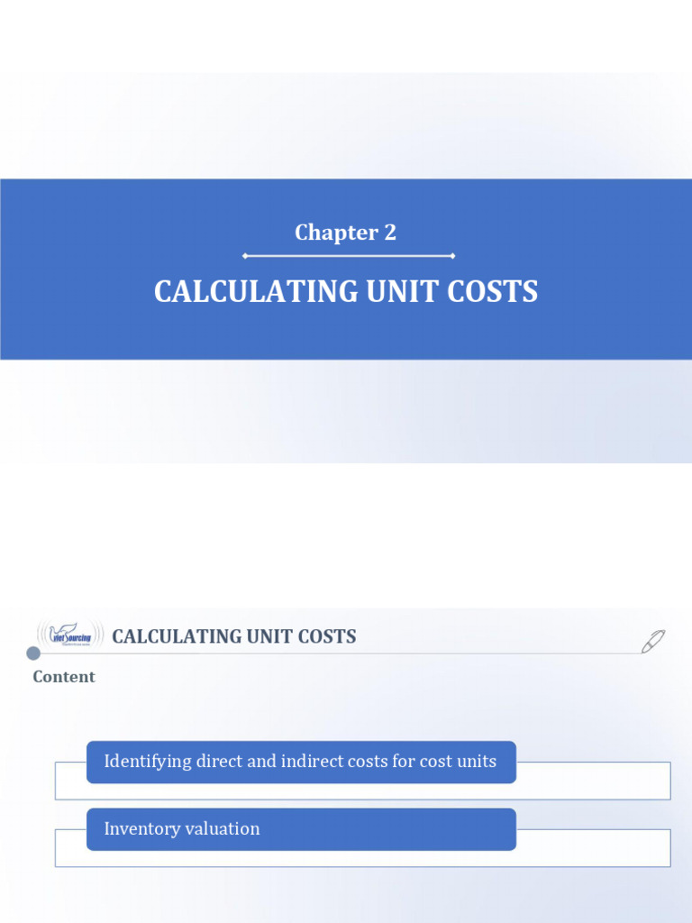 C2. Calculating Unit Costs | PDF | Cost Of Goods Sold | Inventory