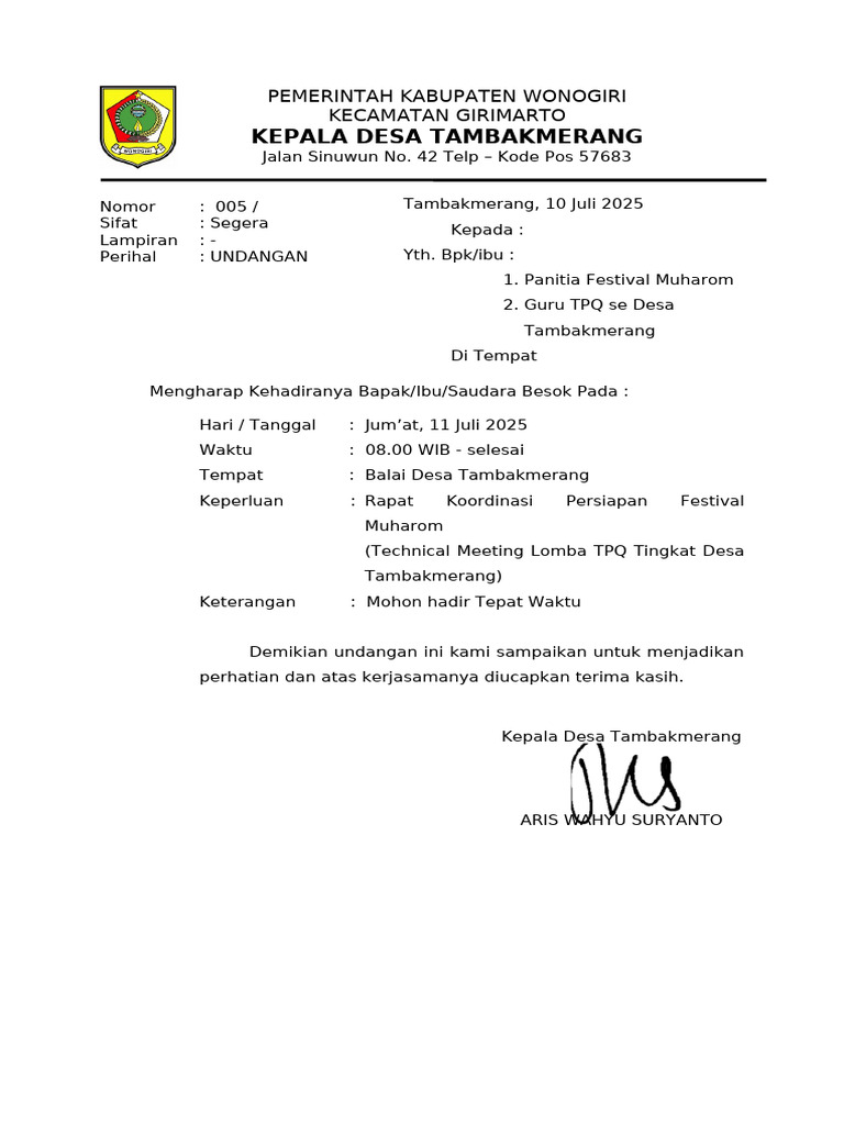 Form Undangan | PDF