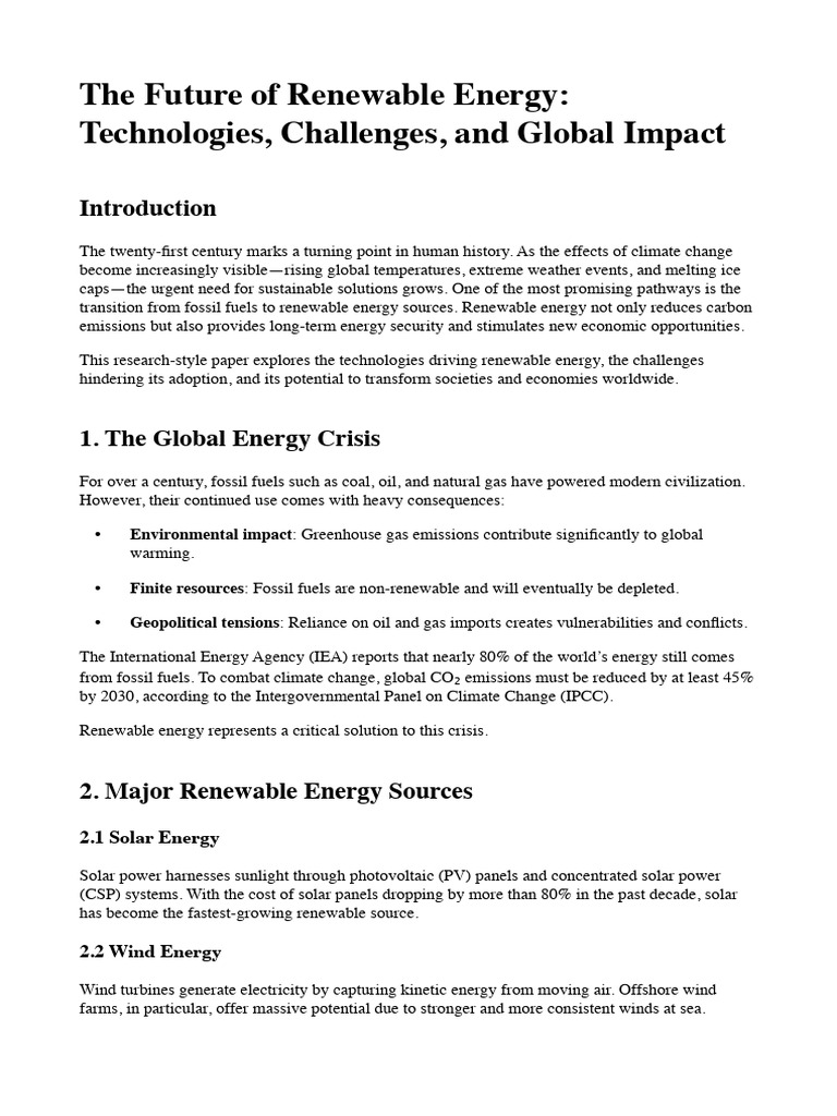 Future of Renewable Energy Insights | PDF | Renewable Energy | Solar Power