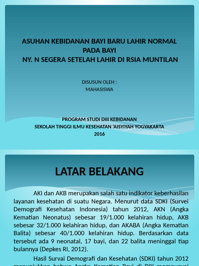 Asuhan Kebidanan Bayi Lahir Normal | PDF