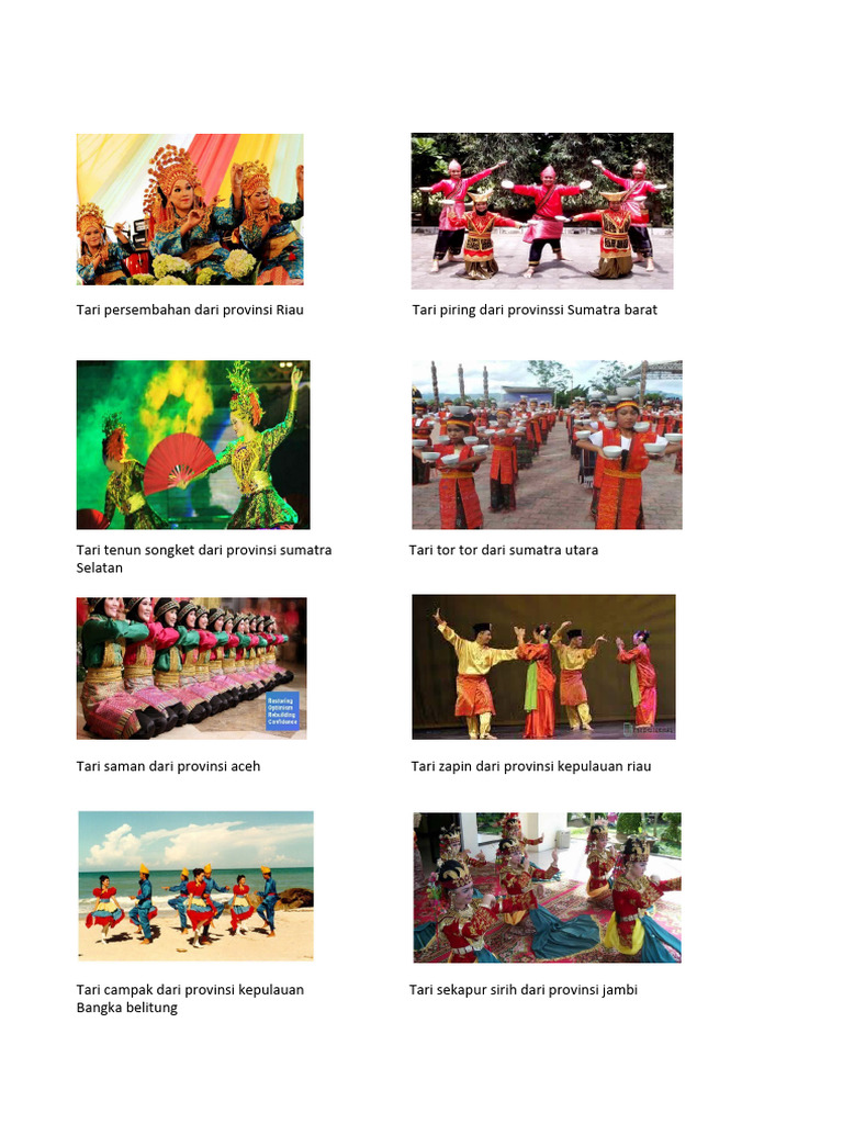 Jenis Tarian Daerah 34 Provinsi | PDF