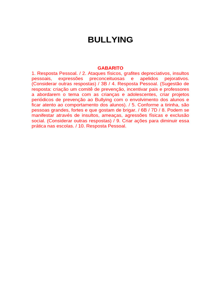 Prevenção e Tipos de Bullying Escolar | PDF