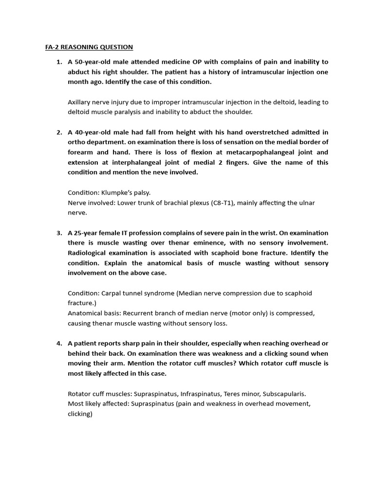Clinical Cases of Nerve Injuries and Conditions | PDF | Abdomen ...