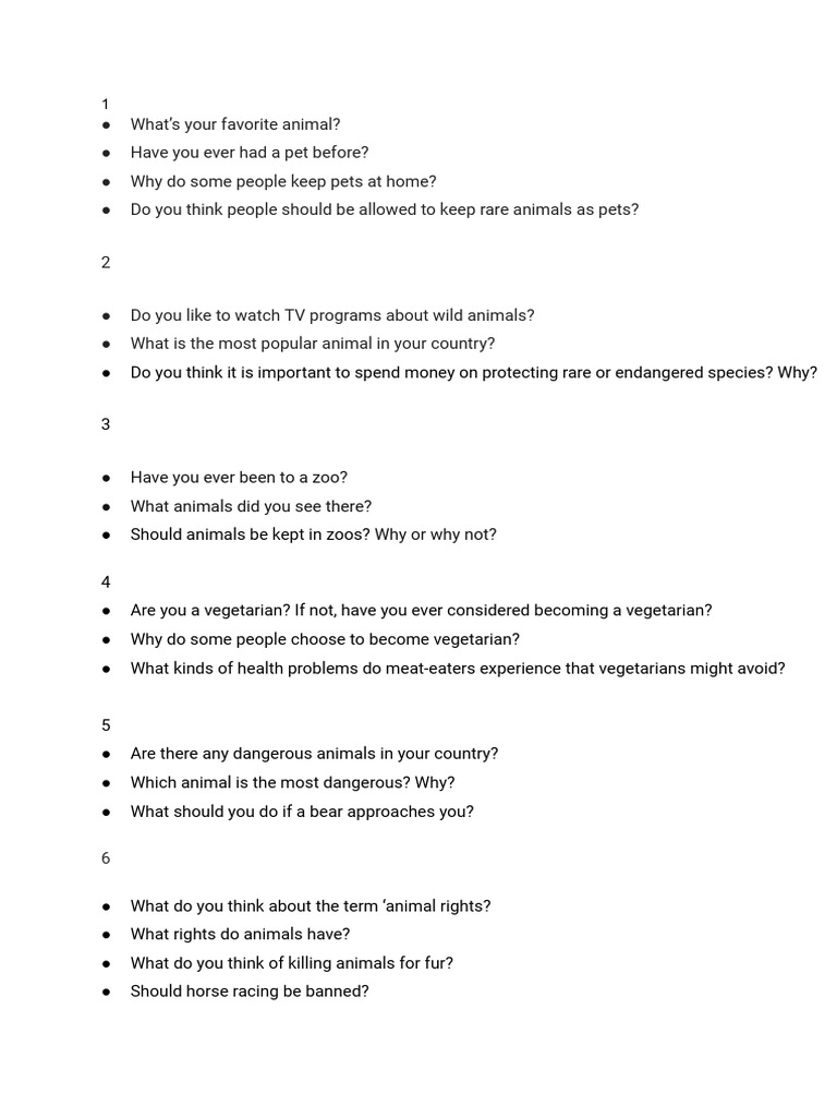 Animal Care and Rights Discussion Topics | PDF