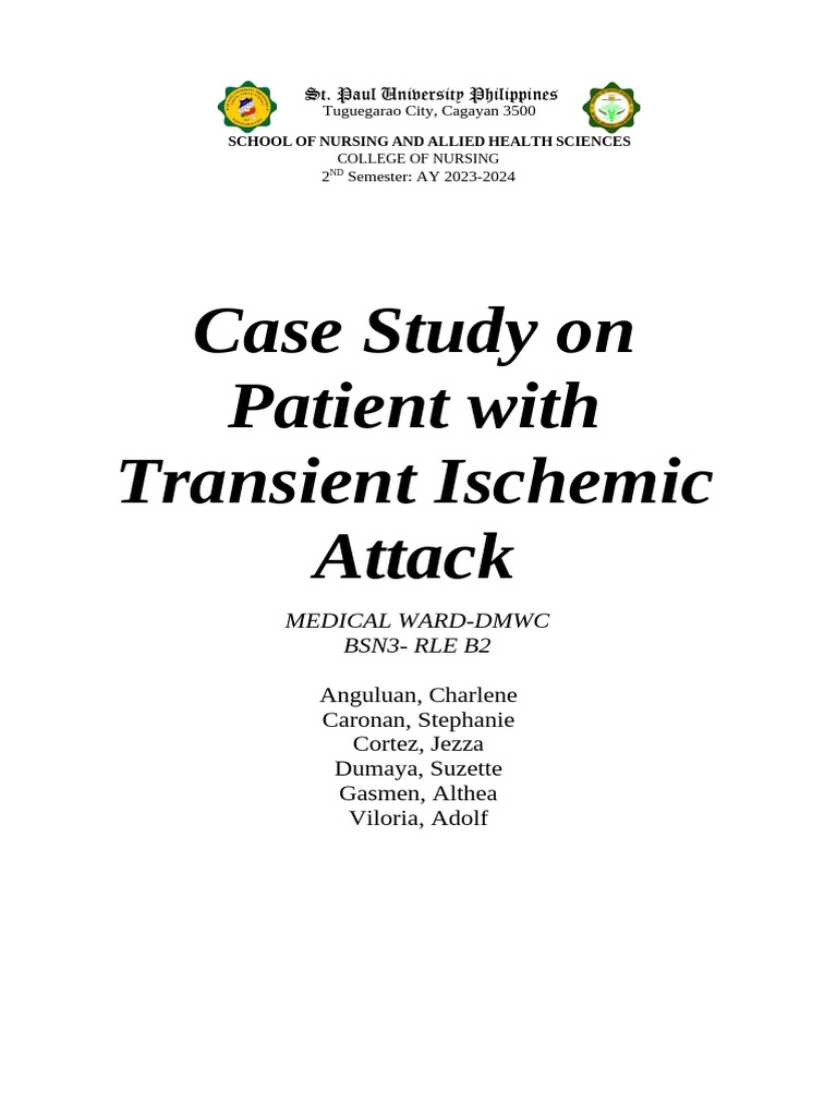 TIA Case Study in Philippine Medical Ward | PDF | Stroke | Heart