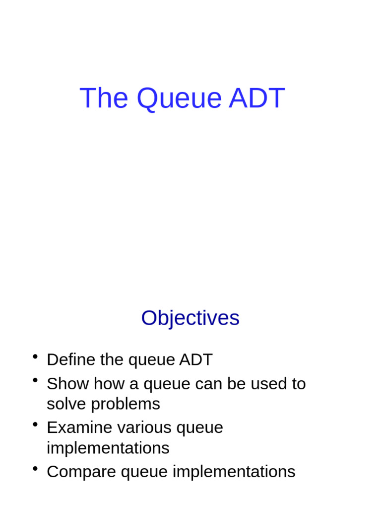 Understanding Queue ADT Concepts | PDF | Queue (Abstract Data Type ...