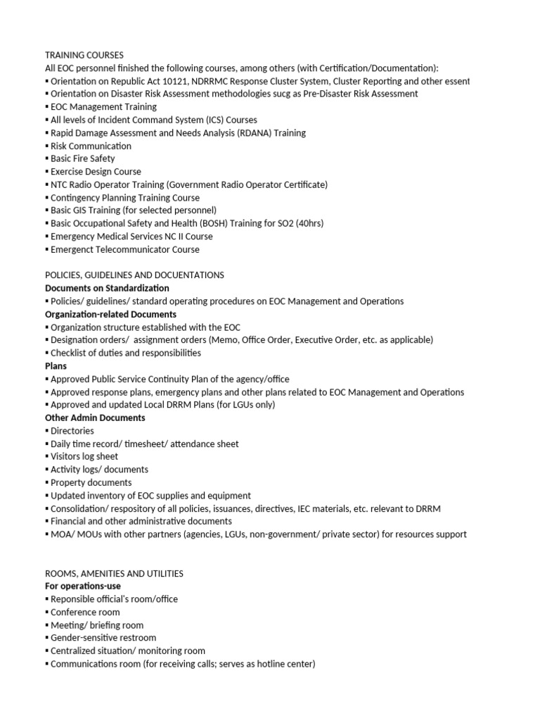 EOC Training and Resource Overview | PDF | Computer Network | Telephone