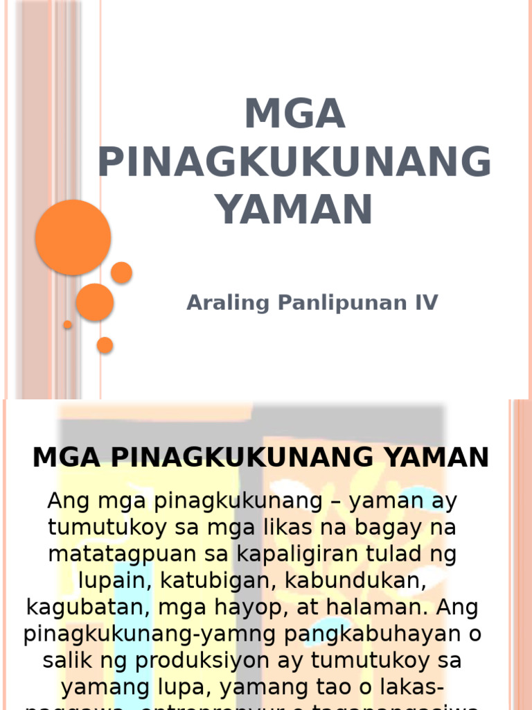 1 Mga Pinagkukunang Yaman | PDF