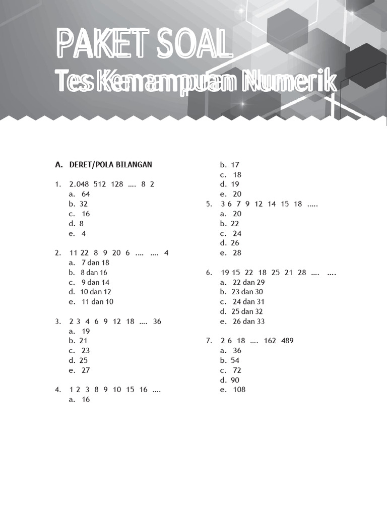 Tes Kemampuan Numerik dan Matematika | PDF