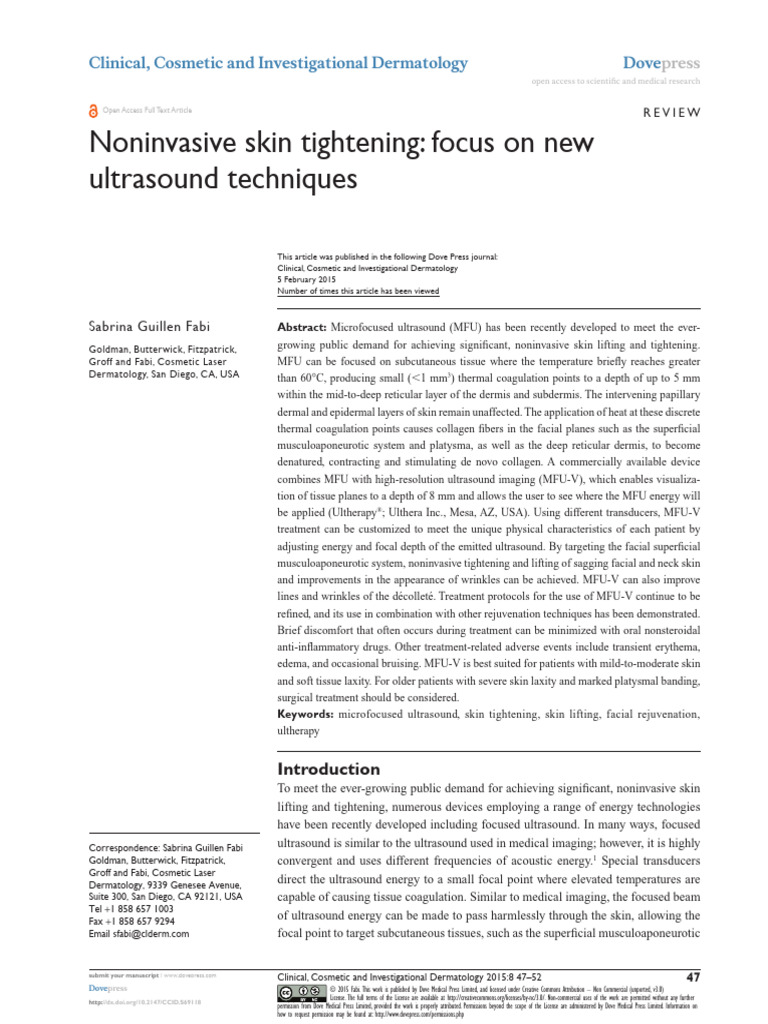 Noninvasive Skin Tightening F | PDF | Skin