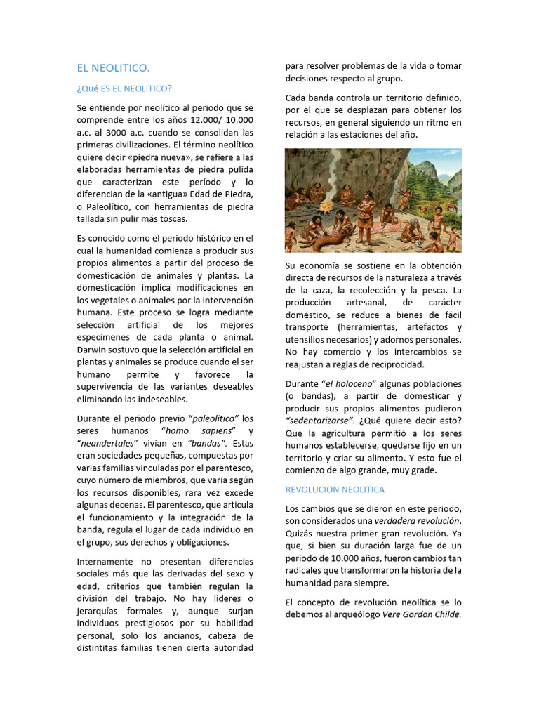 Revolución Neolítica: Orígenes y Cambios | PDF | pleistoceno | Holoceno