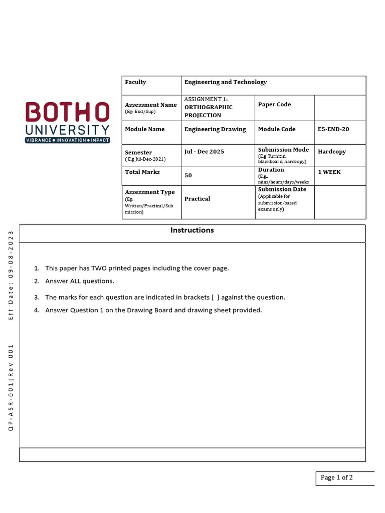 e5-End-20 Engineering Drawing _ Assignment No-1 | PDF | Technical ...