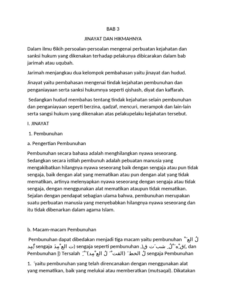 Jinayat Dan Hikmahnya | PDF