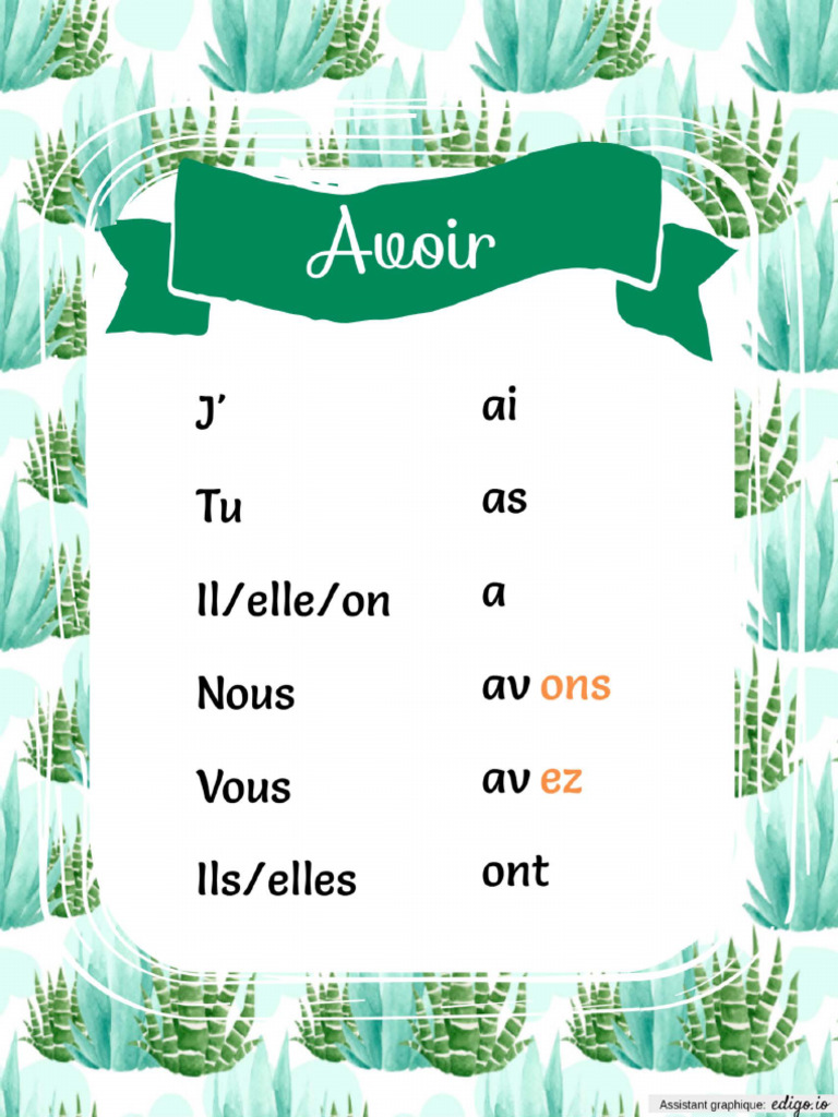 Verbe Avoir Affiche | PDF