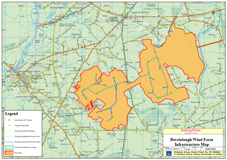 Derrinlough Wind Farm Infrastructure Map | PDF | Renewable Energy ...