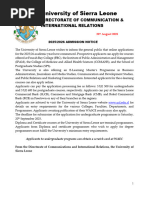 2025-2026 Academic Year Regular-Special Graduate Programmes Advert ...